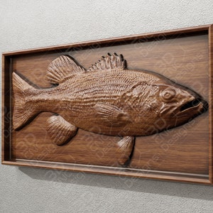 Bass Fish - STL File for CNC Wood Carving - Etsy