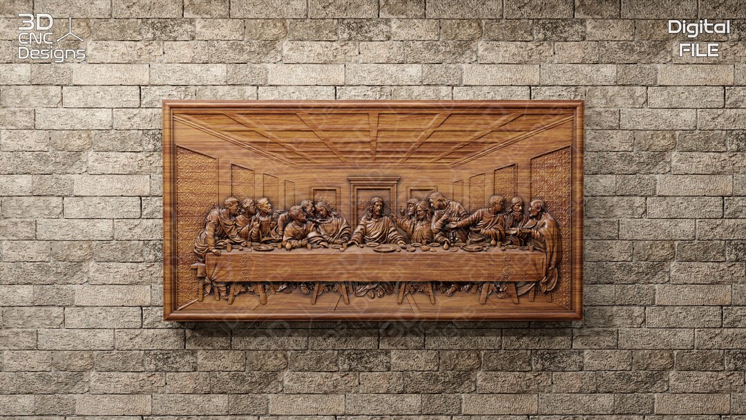 The Last Supper V3 Stl File For Cnc Wood Carving Etsy