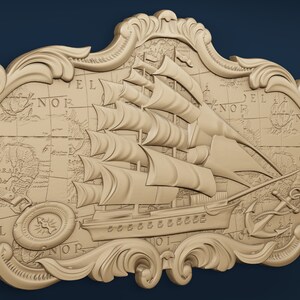 Sailing Ship V2 - STL File for CNC Wood Carving - Etsy