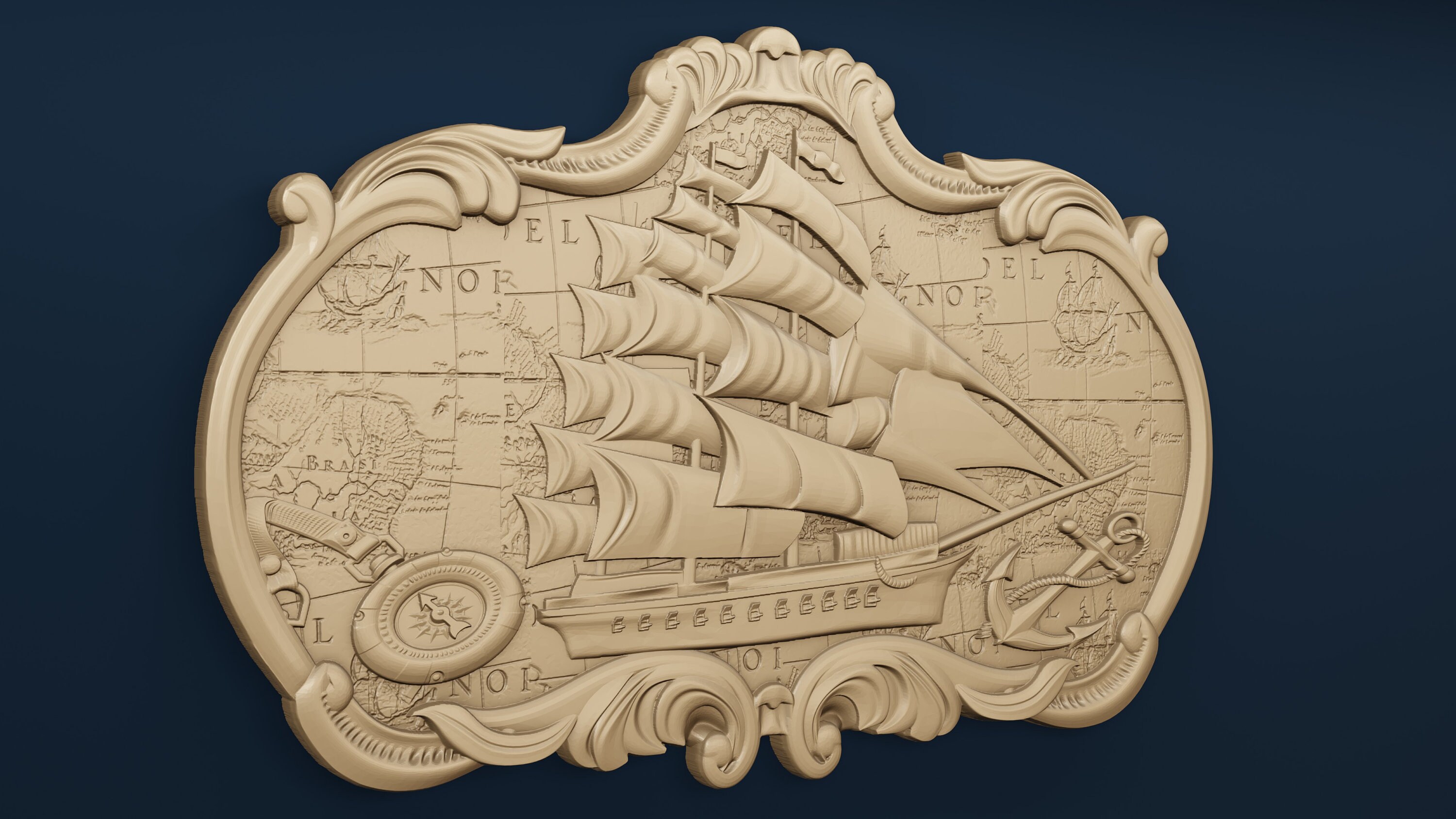 Sailing Ship V2 STL File for CNC Wood Carving - Etsy