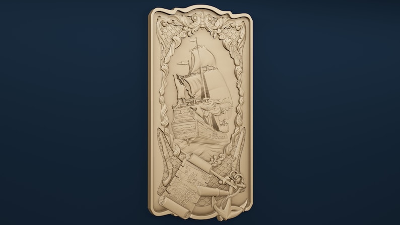 Sailing Ship STL File for CNC Wood Carving - Etsy