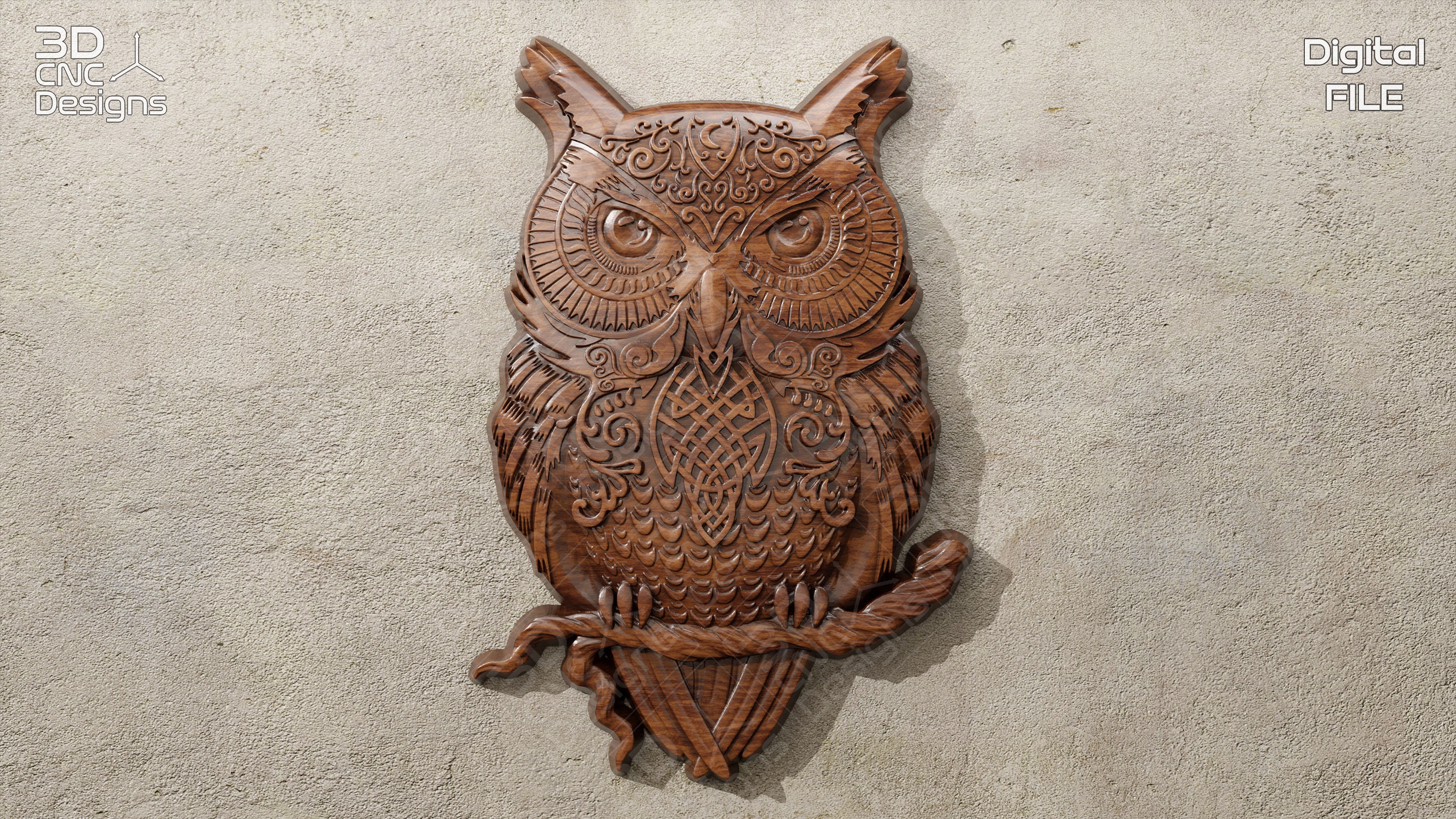 Owl STL File for CNC Wood Carving - Etsy