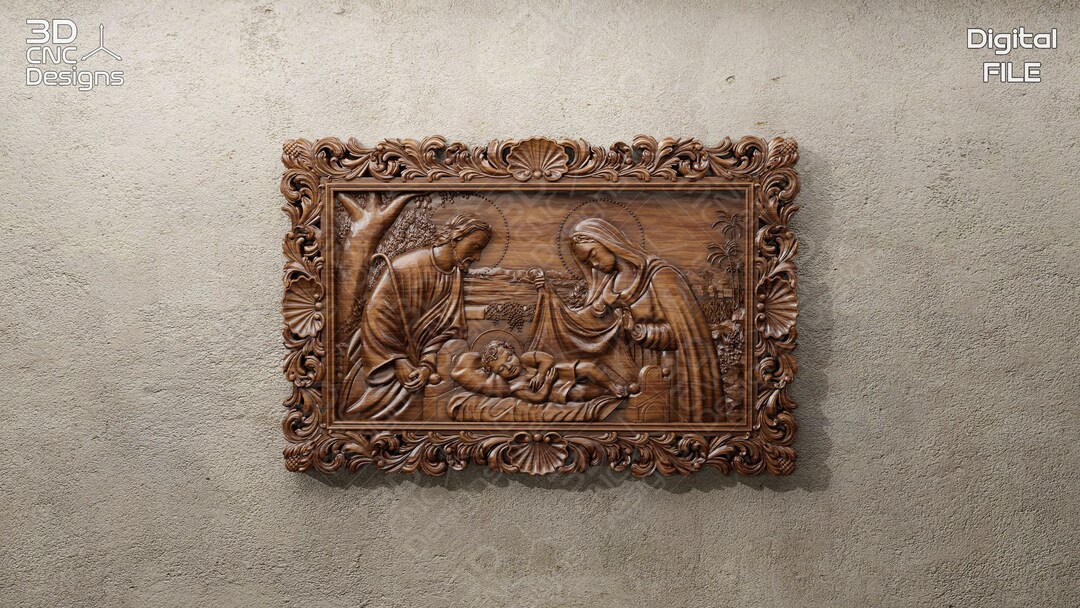 Baby Jesus Scene V2 - STL File for CNC Wood Carving - Etsy