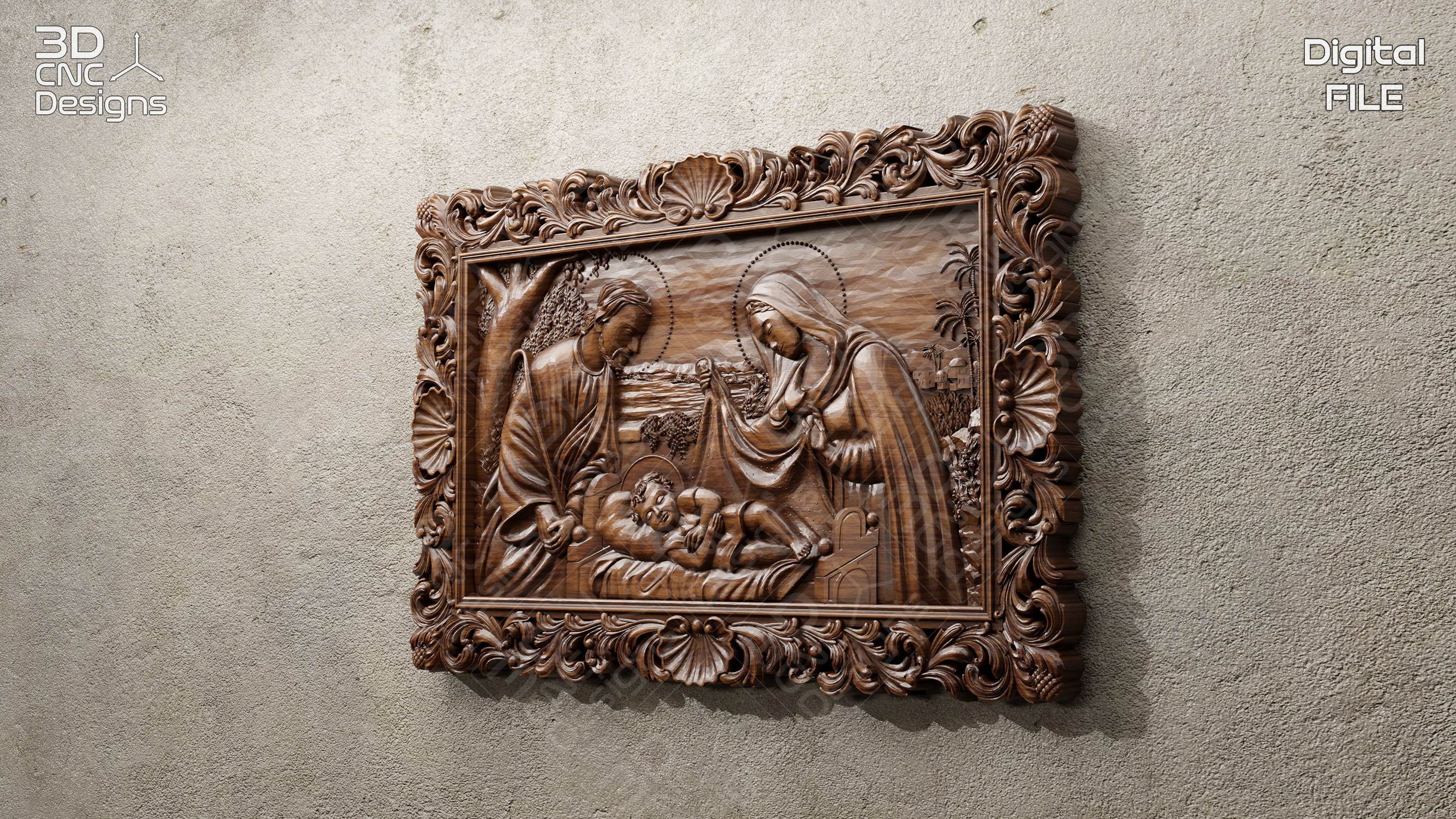 Baby Jesus Scene V2 - STL File for CNC Wood Carving - Etsy