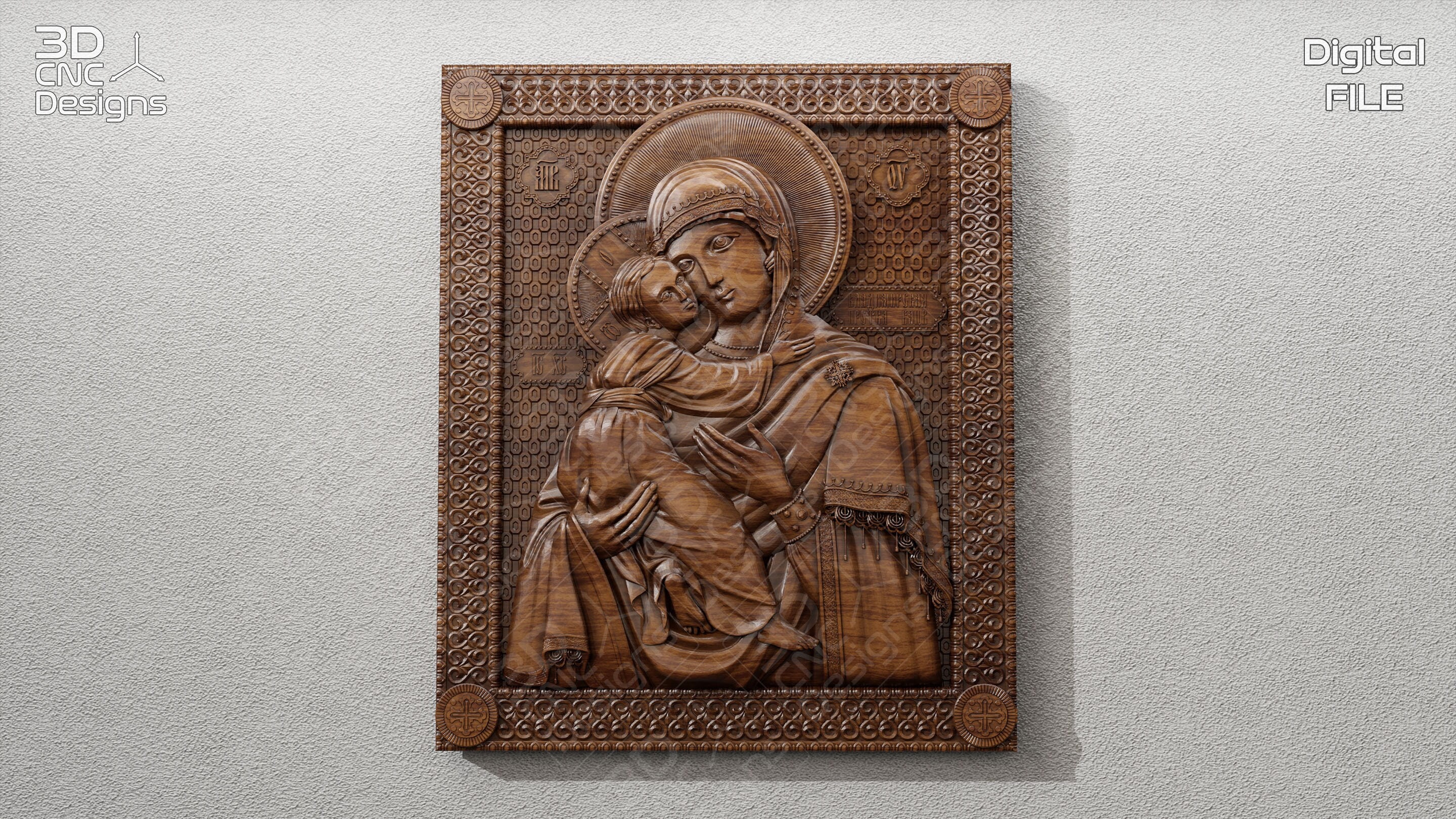 Religious Icon STL File for CNC Wood Carving - Etsy