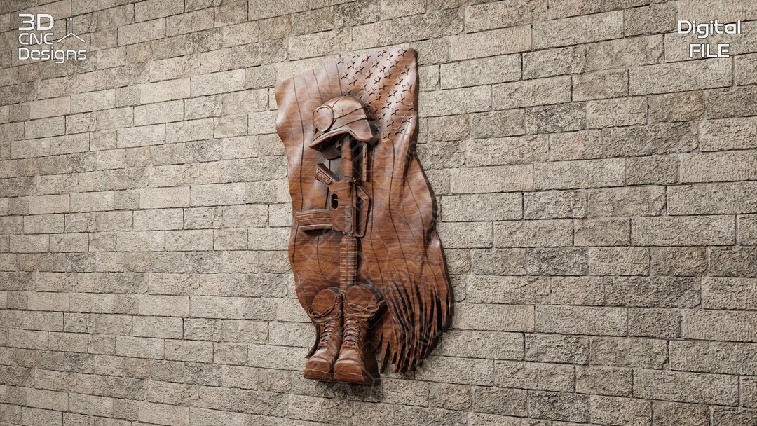 Patriotic Military Tribute STL File for CNC Wood Carving - Etsy