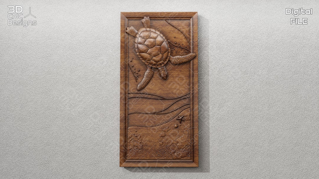 Sea Turtle V3 - STL File for CNC Wood Carving - Etsy