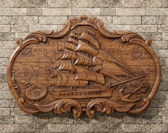 Lighthouse and Ship STL File for CNC Wood Carving - Etsy