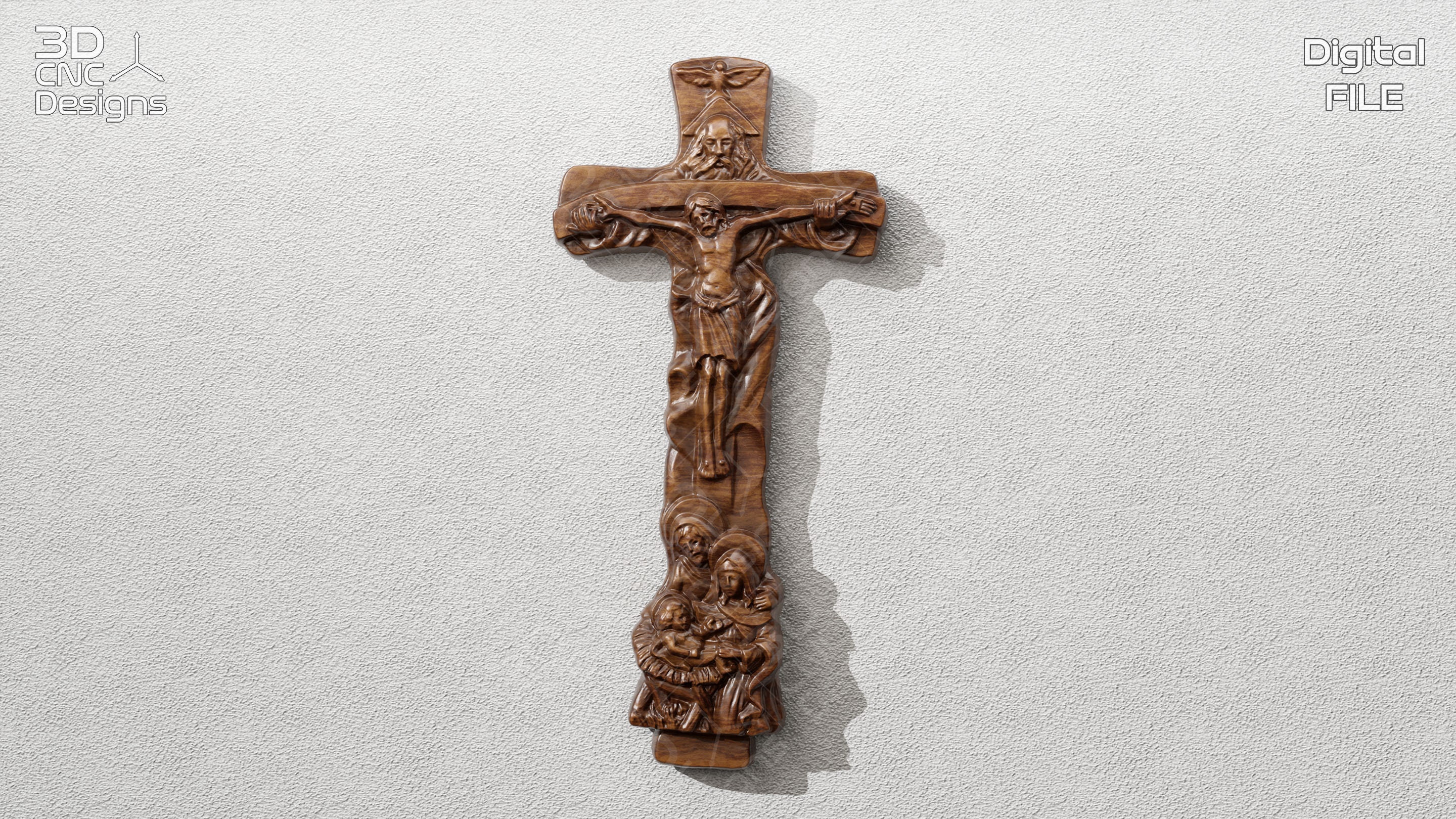 Jesus Cross V2 - STL File for CNC Wood Carving - Etsy