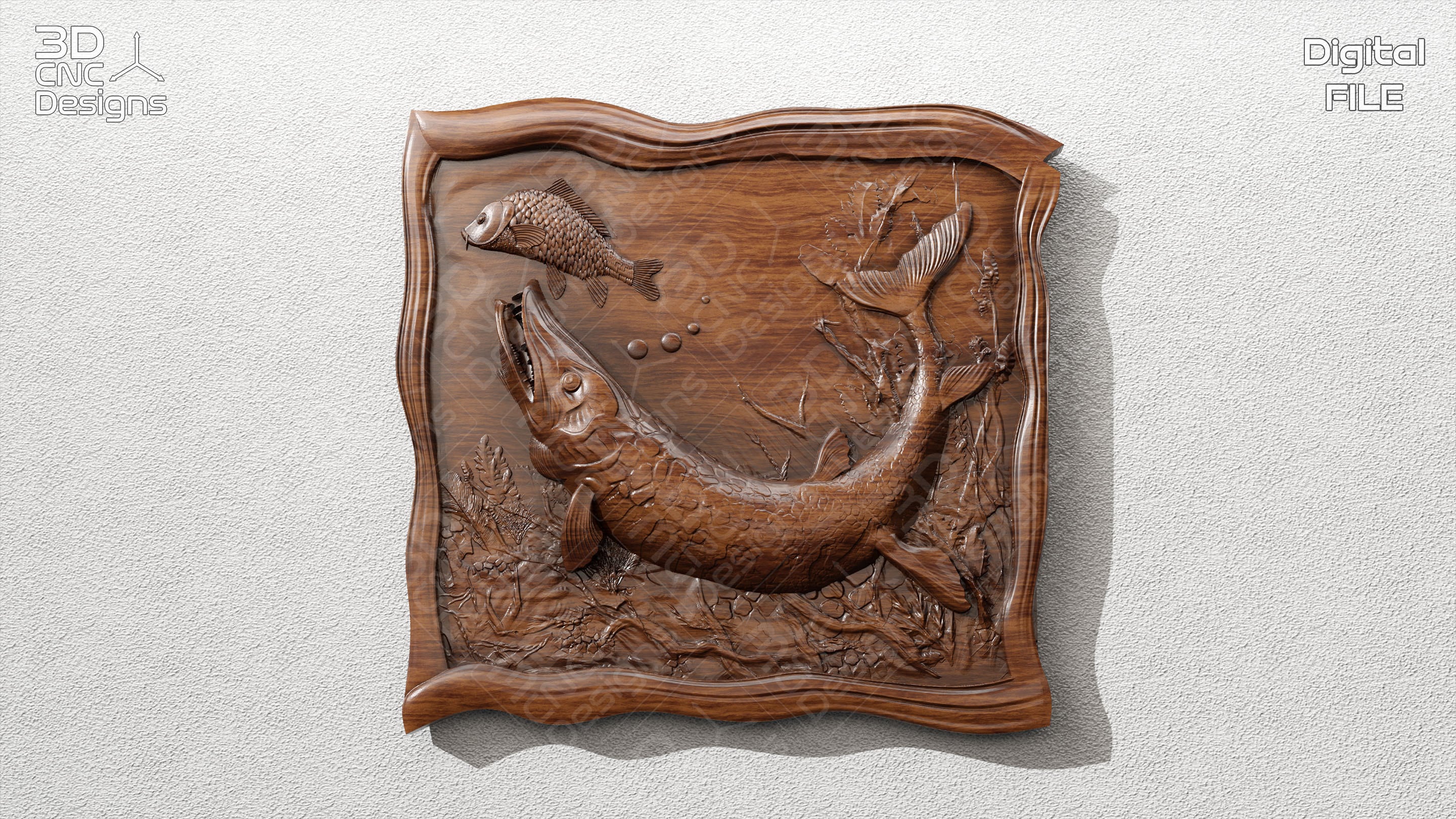 Pike Fish STL File for CNC Wood Carving - Etsy