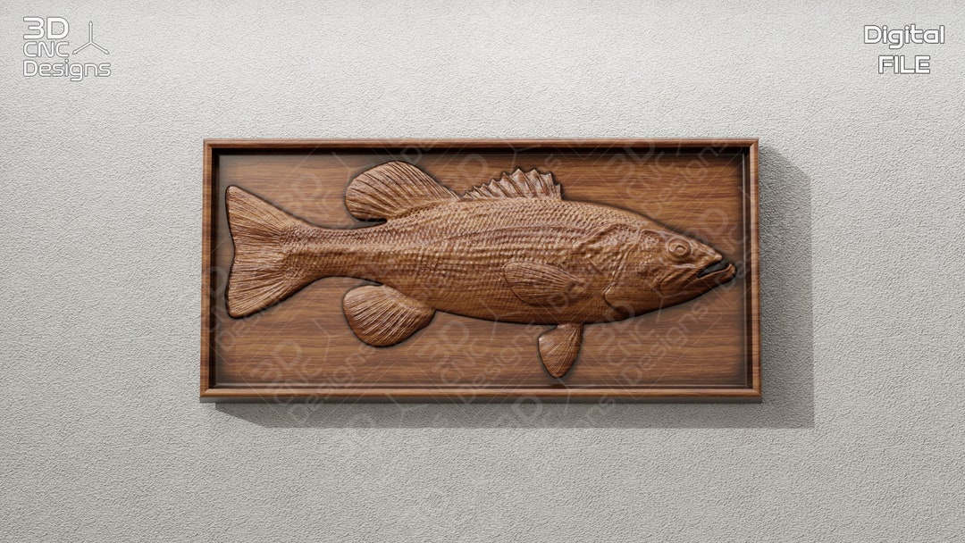 Bass Fish - STL File for CNC Wood Carving - Etsy