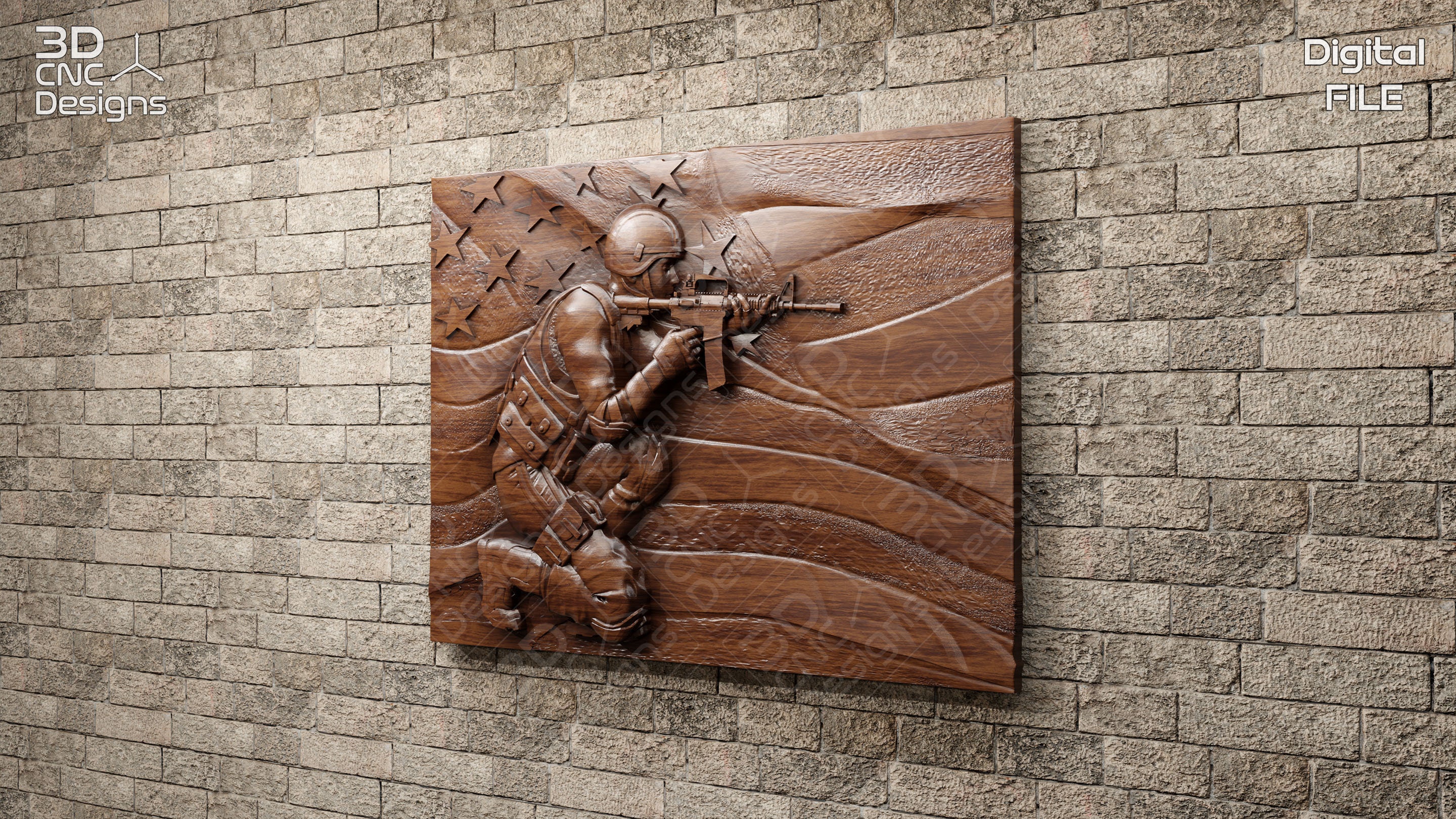 American Soldier STL File for CNC Wood Carving - Etsy