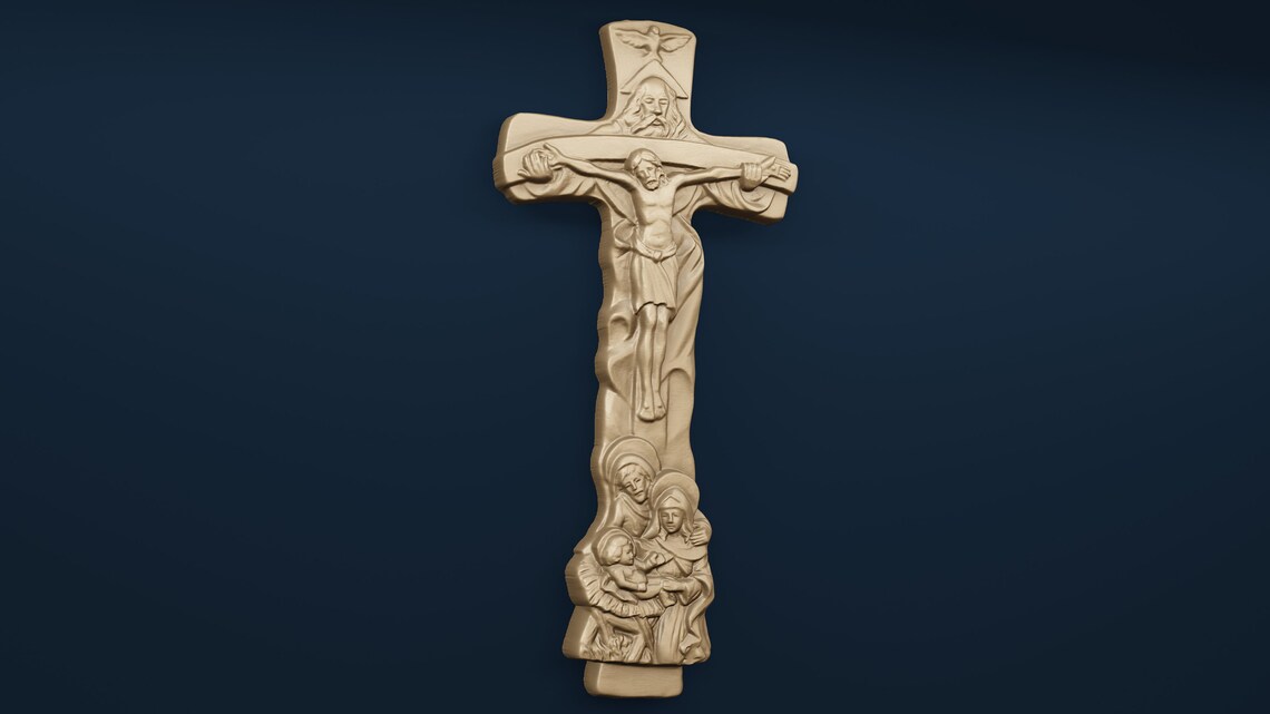 Jesus Cross V2 STL File for CNC Wood Carving - Etsy