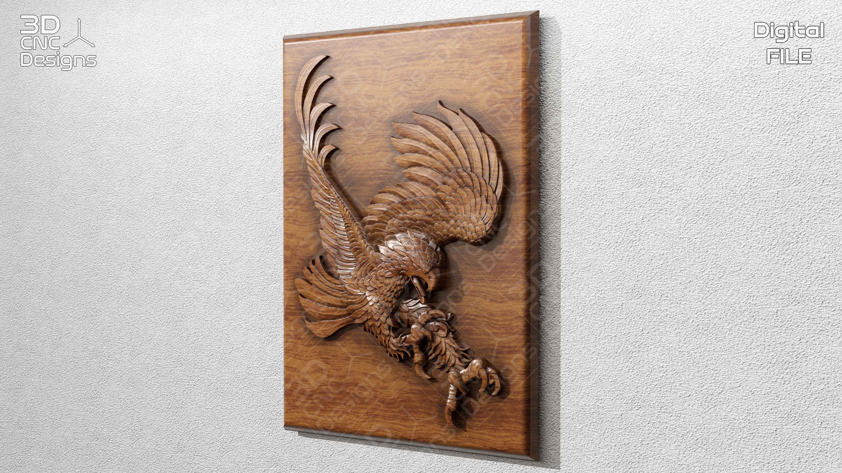 Eagle STL File for CNC Wood Carving - Etsy