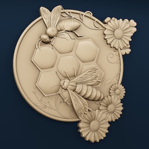 Bees and Honeycomb - STL File for CNC Wood Carving - Etsy