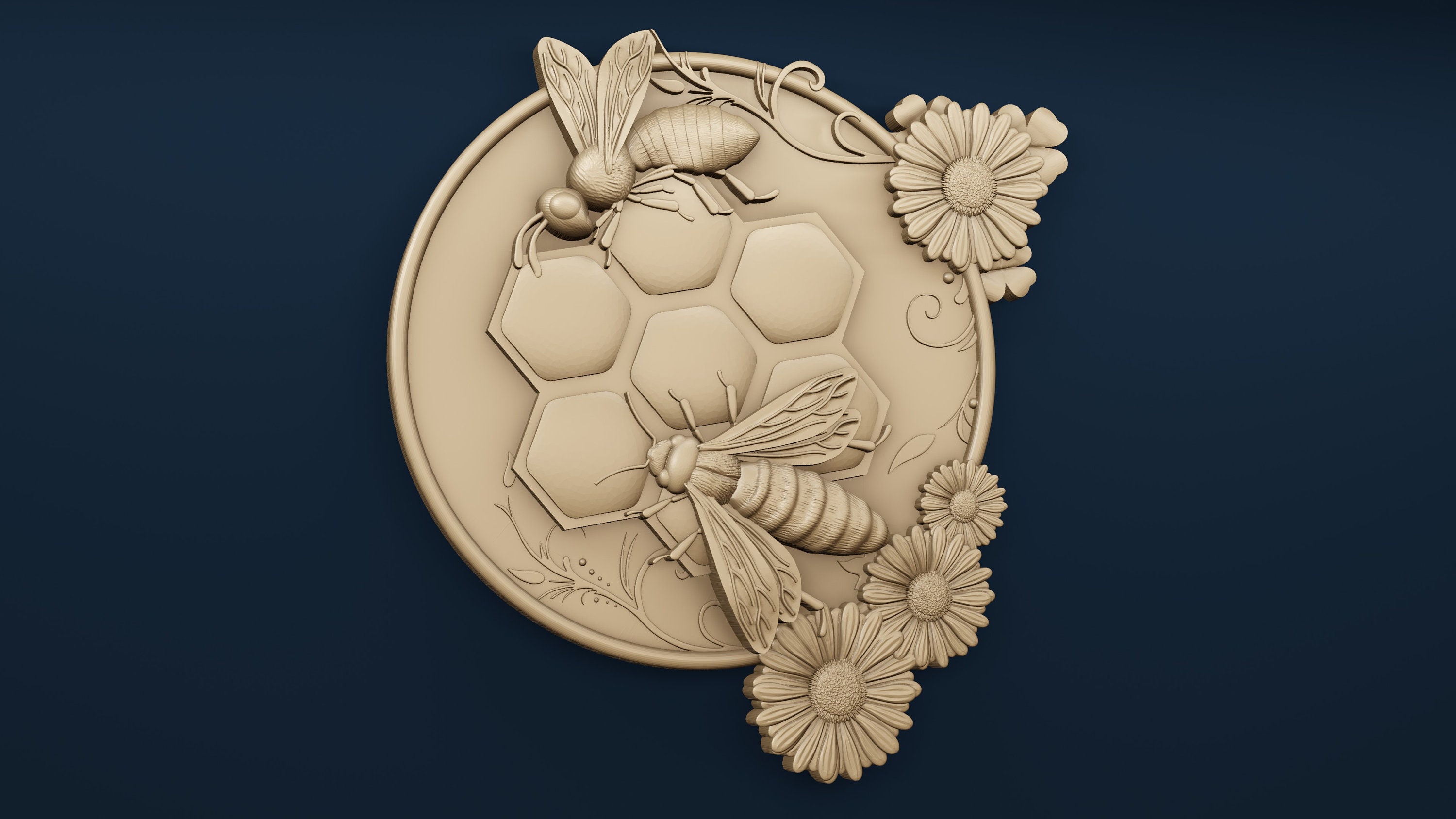 Bees and Honeycomb STL File for CNC Wood Carving - Etsy