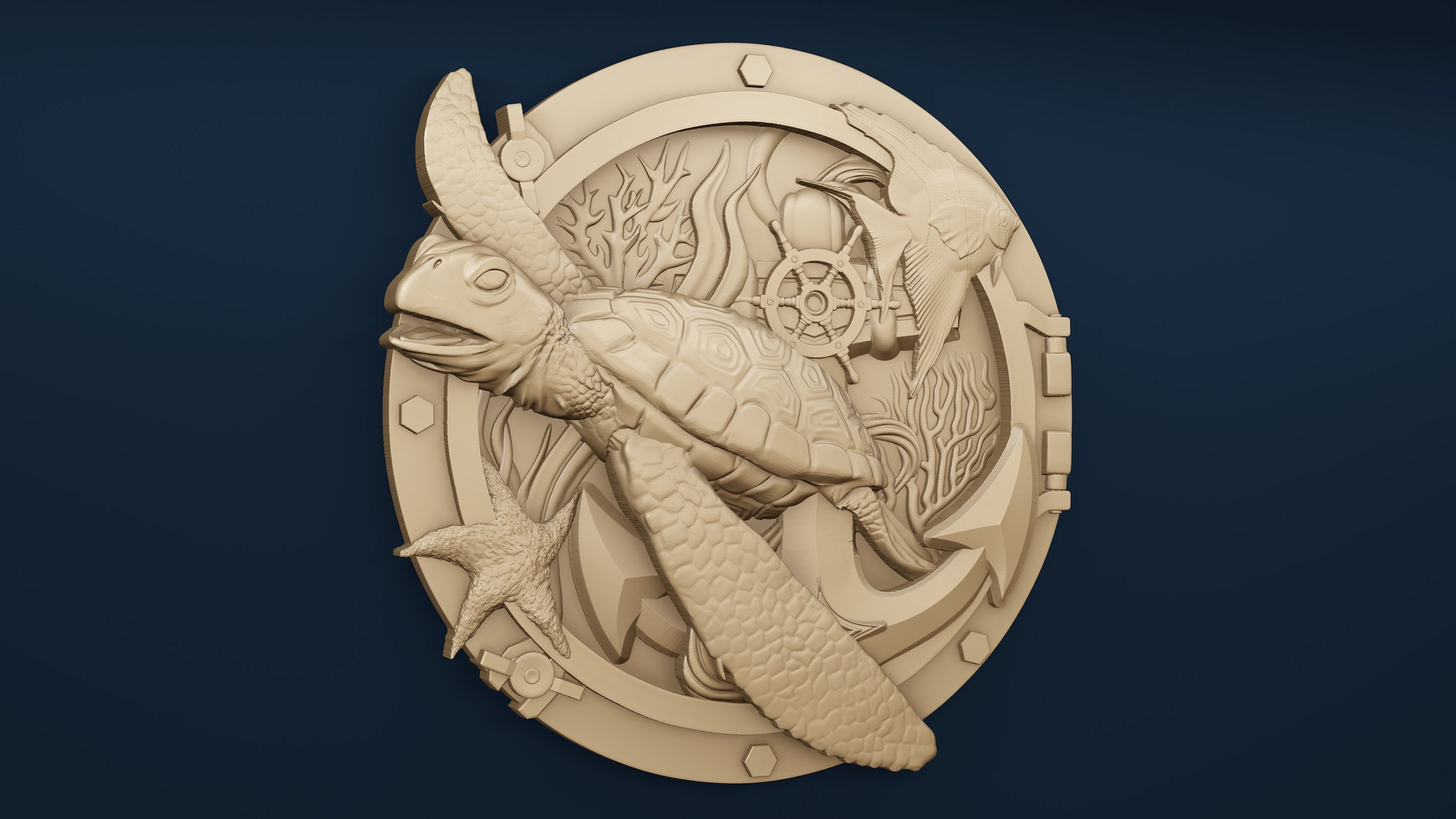 Sea Turtle V2 STL File for CNC Wood Carving - Etsy