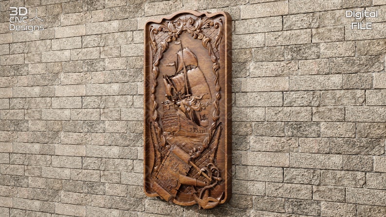 Sailing Ship STL File for CNC Wood Carving - Etsy