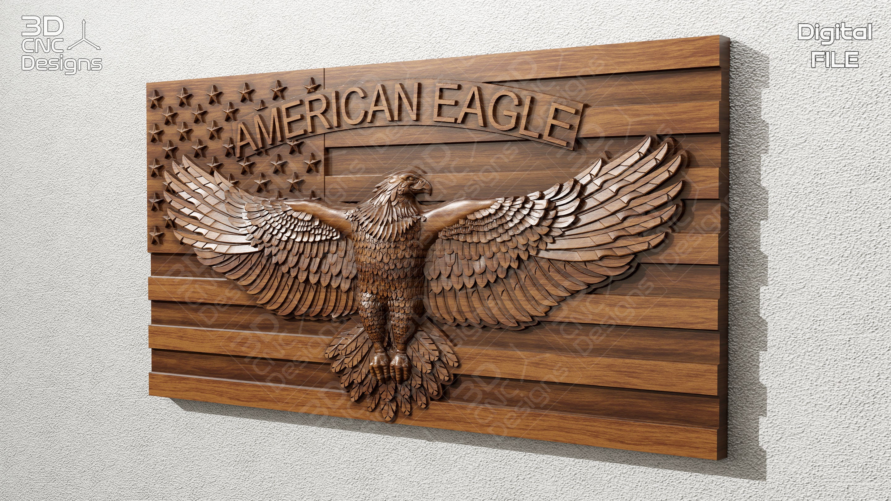 American Eagle Flag - STL File for CNC Wood Carving - Etsy