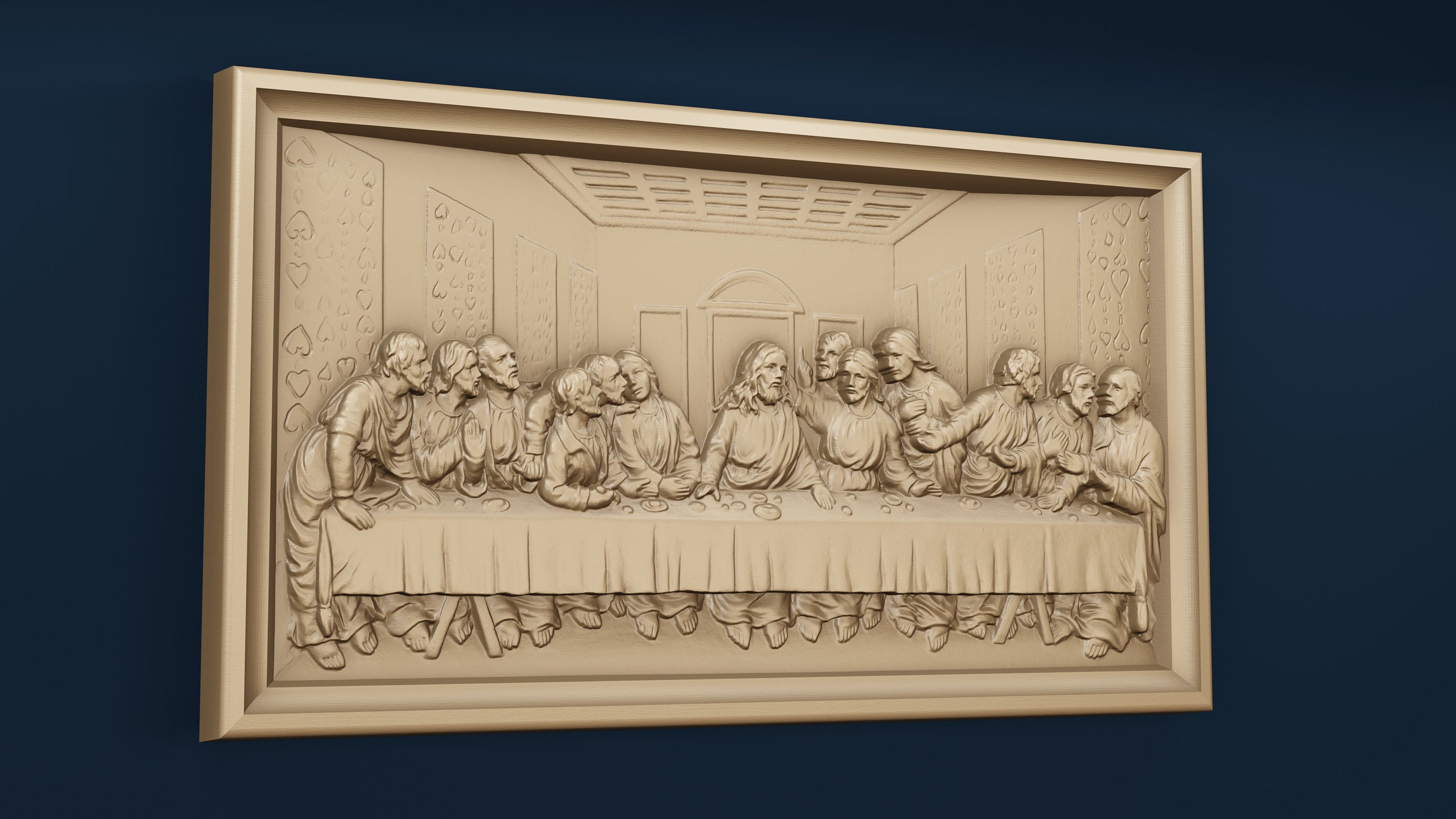 The Last Supper Stl File For Cnc Wood Carving Etsy