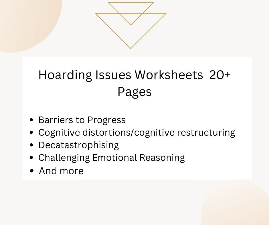 Therapist/counsellor Hoarding Disorder Worksheets 20+ Pages - Etsy