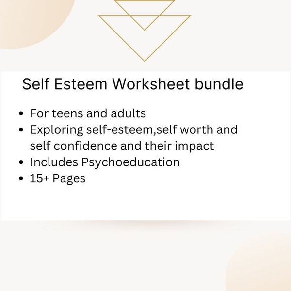 Self Esteem Worksheets for Teens - Etsy