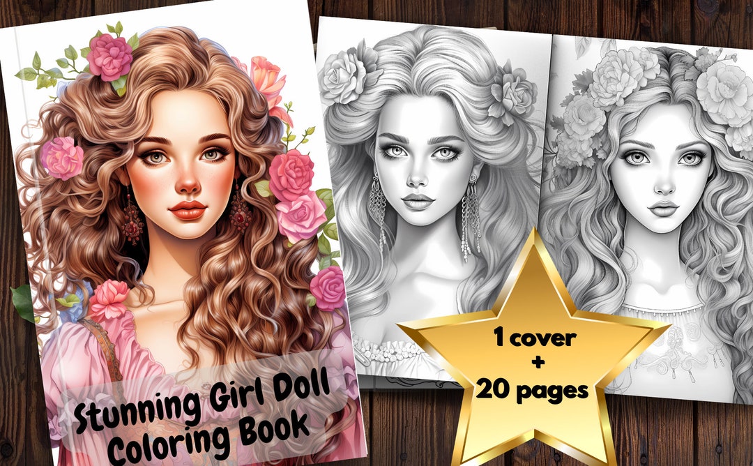 20 Stunning Girl Doll Coloring Page Book Digital Art Kids - Etsy