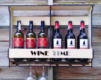 Laser Cut Wooden Wine Rack CNC Router Template DWG File Laser - Etsy