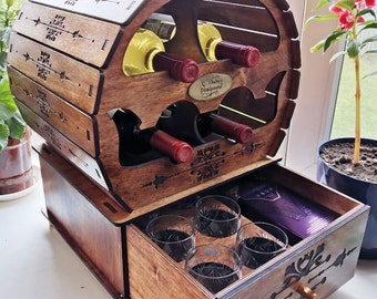 Laser Cut Wooden Wine Rack CNC Router Template DWG File Laser Cut File ...