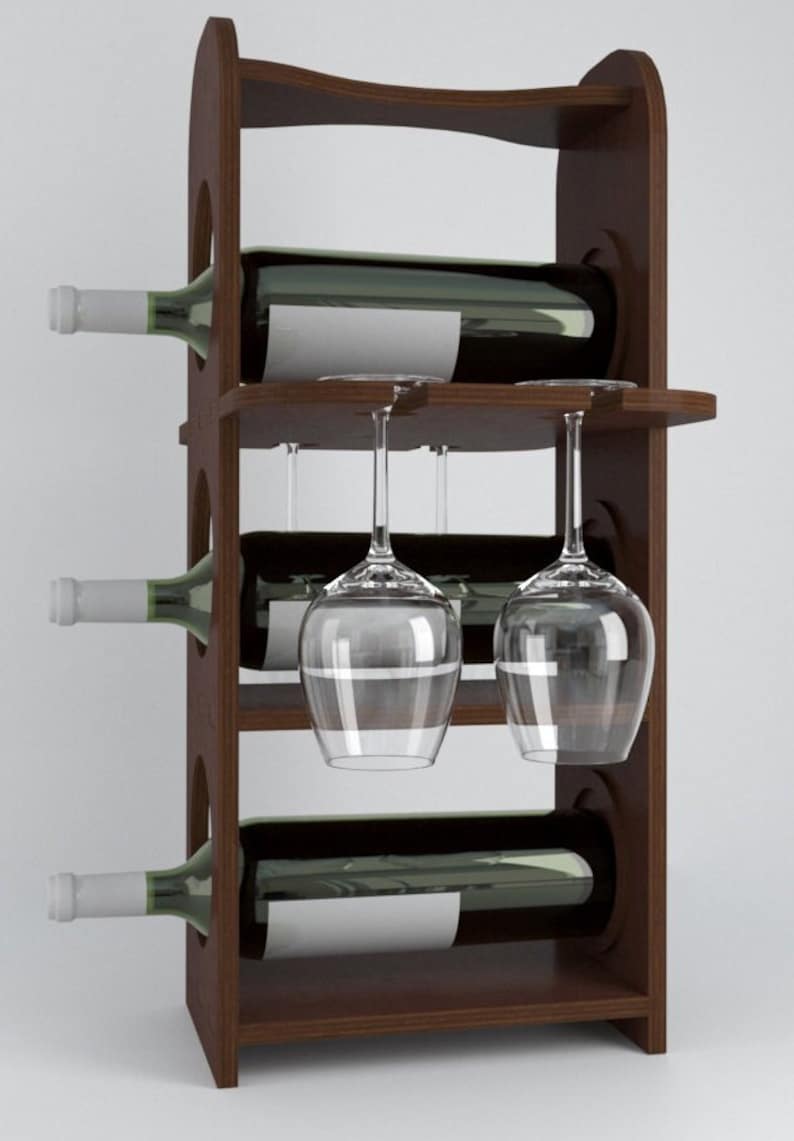 Laser Cut Wooden Wine Rack CNC Router Template DWG File Laser Cut File ...