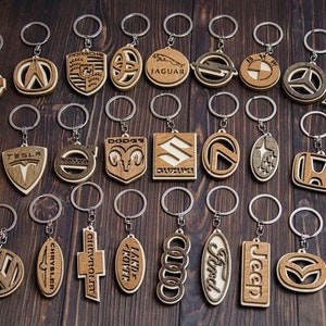 Laser Cut Wood Car Keychains CDR File 3 Files Laser Cut CNC Router ...