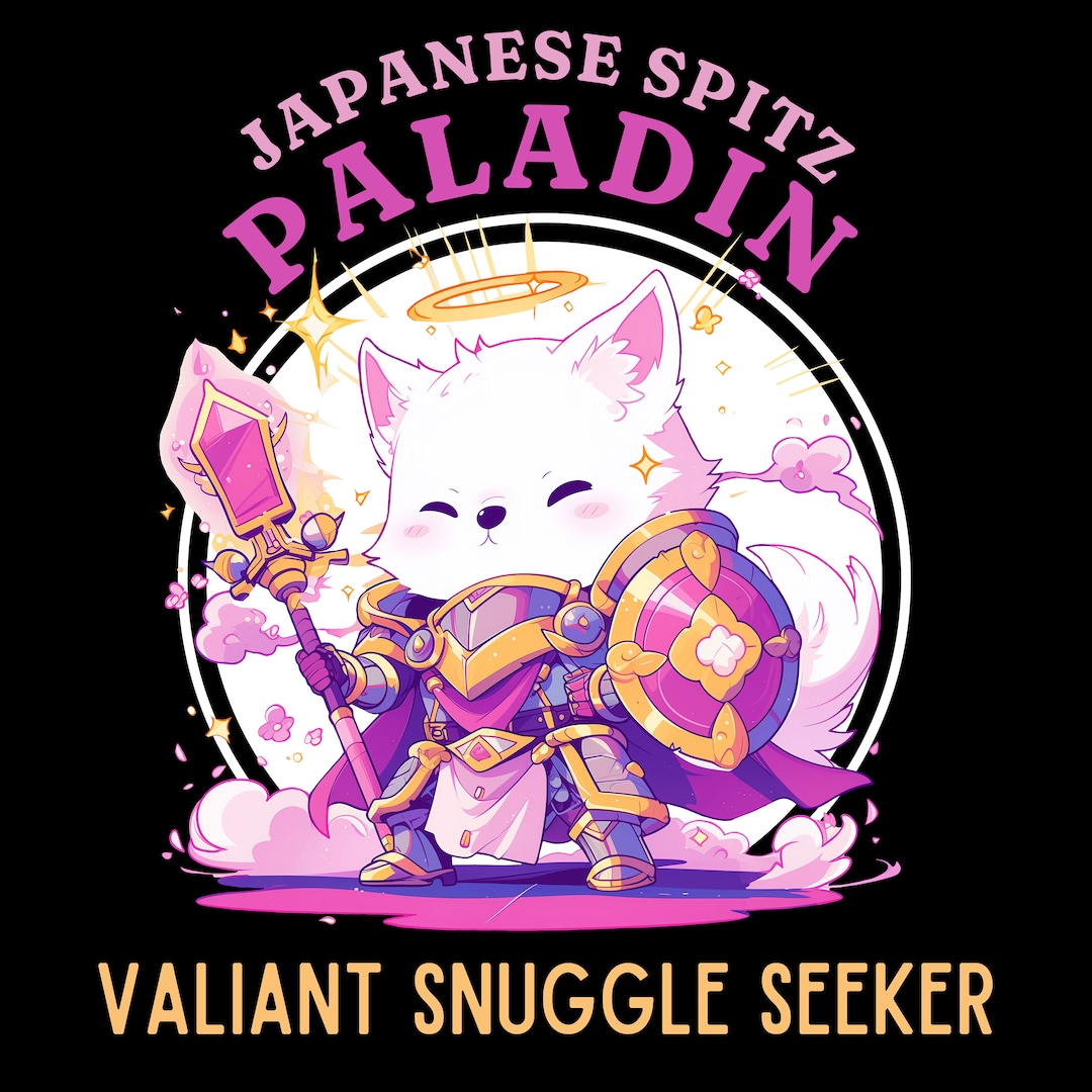 Japanese Spitz DND Paladin T-shirt Funny Doggo Dungeons and Dragons ...
