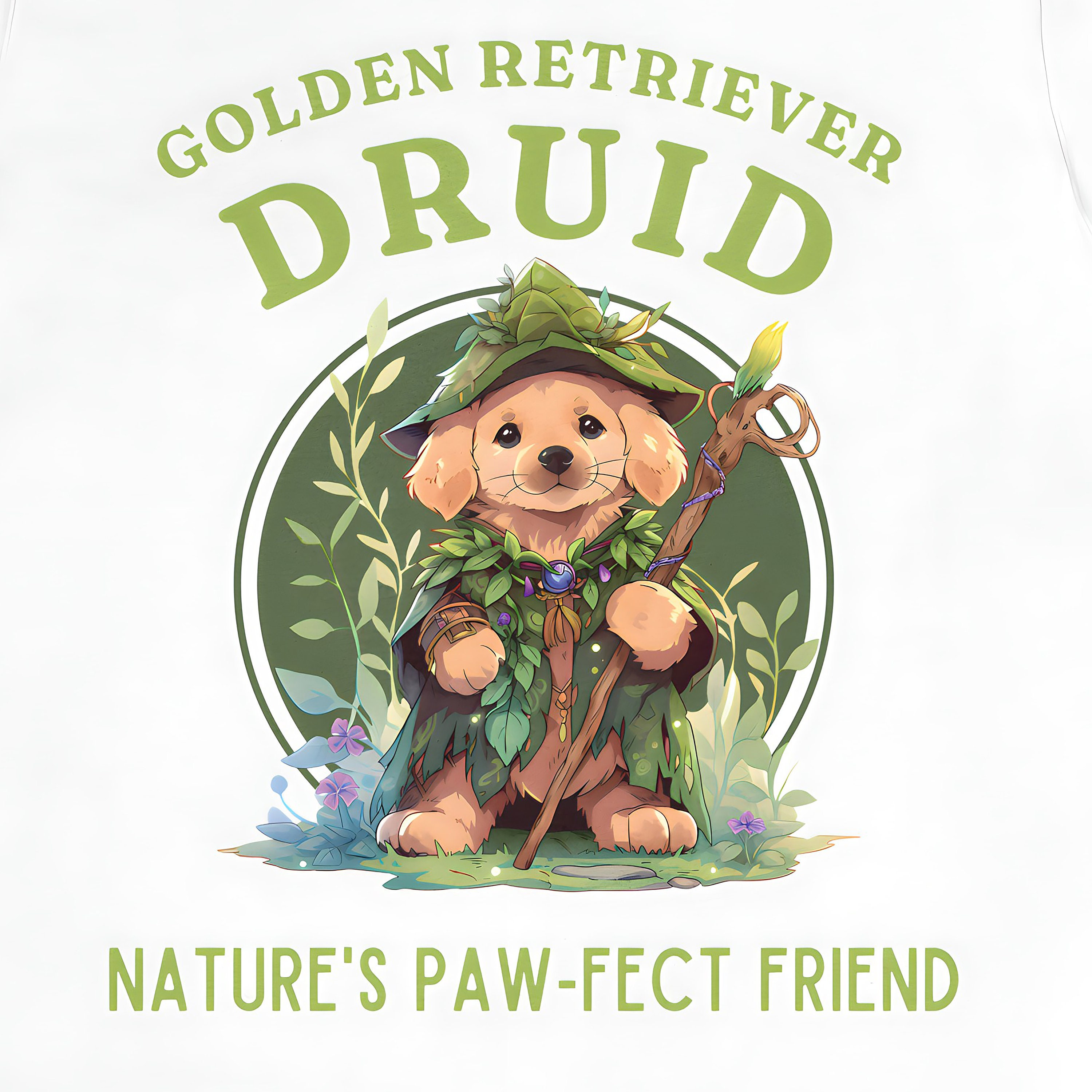 Golden Retriever DND Druid T-shirt, Cute Dungeons and Dragons Gift, Dog ...