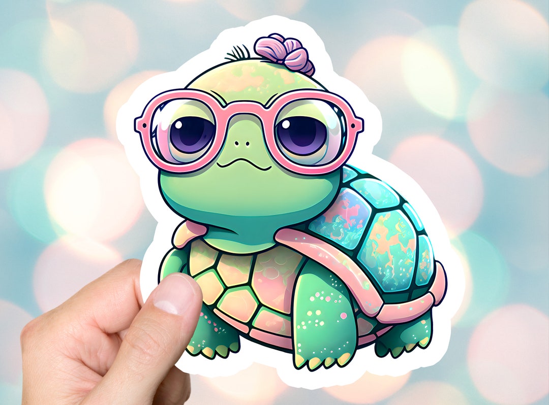 Cute Chibi Turtle Sticker for Laptop Computer Bullet Journal Kawaii ...