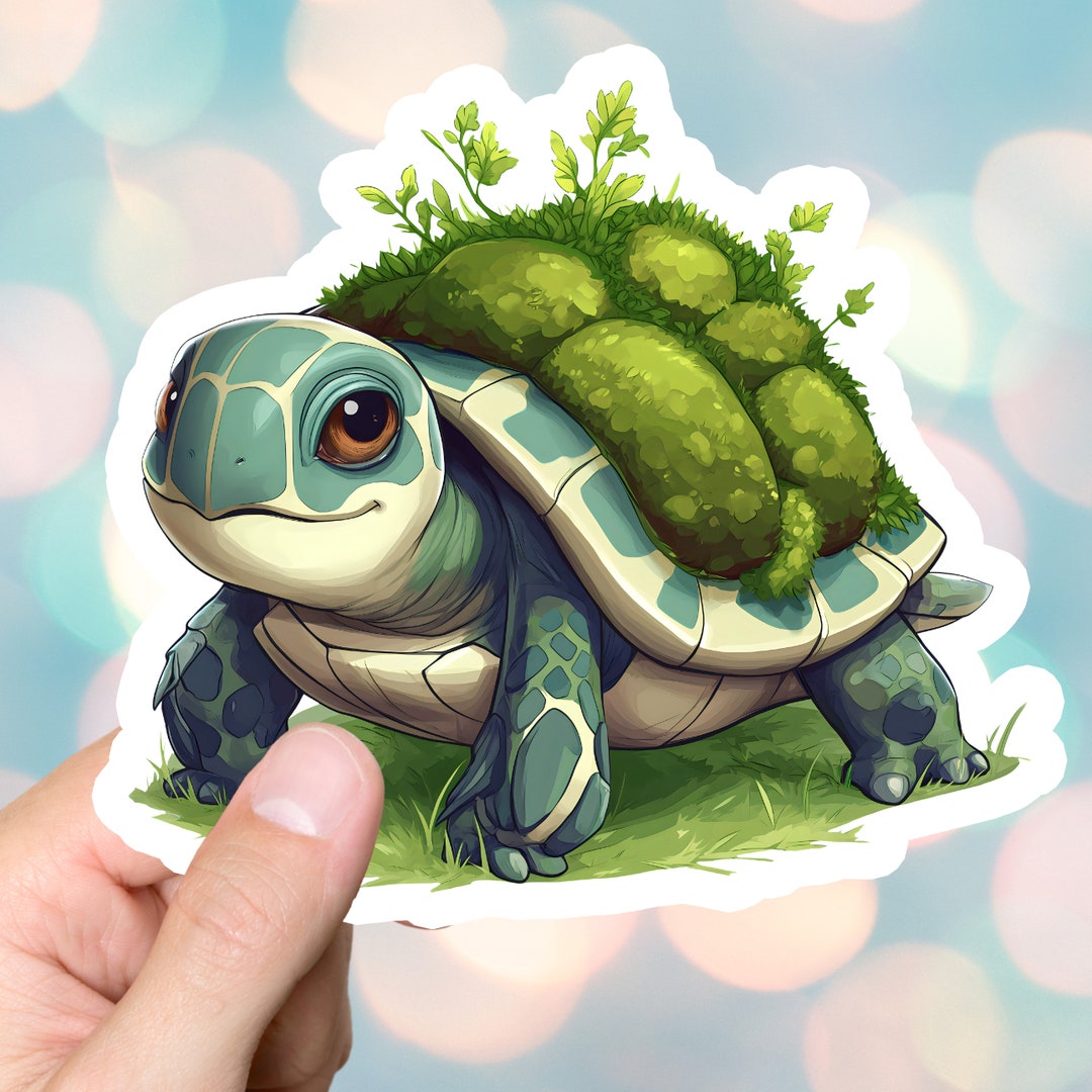 Cute Mossy Turtle Sticker Save the Sea Turtles Aquarium Kawaii Turtle ...