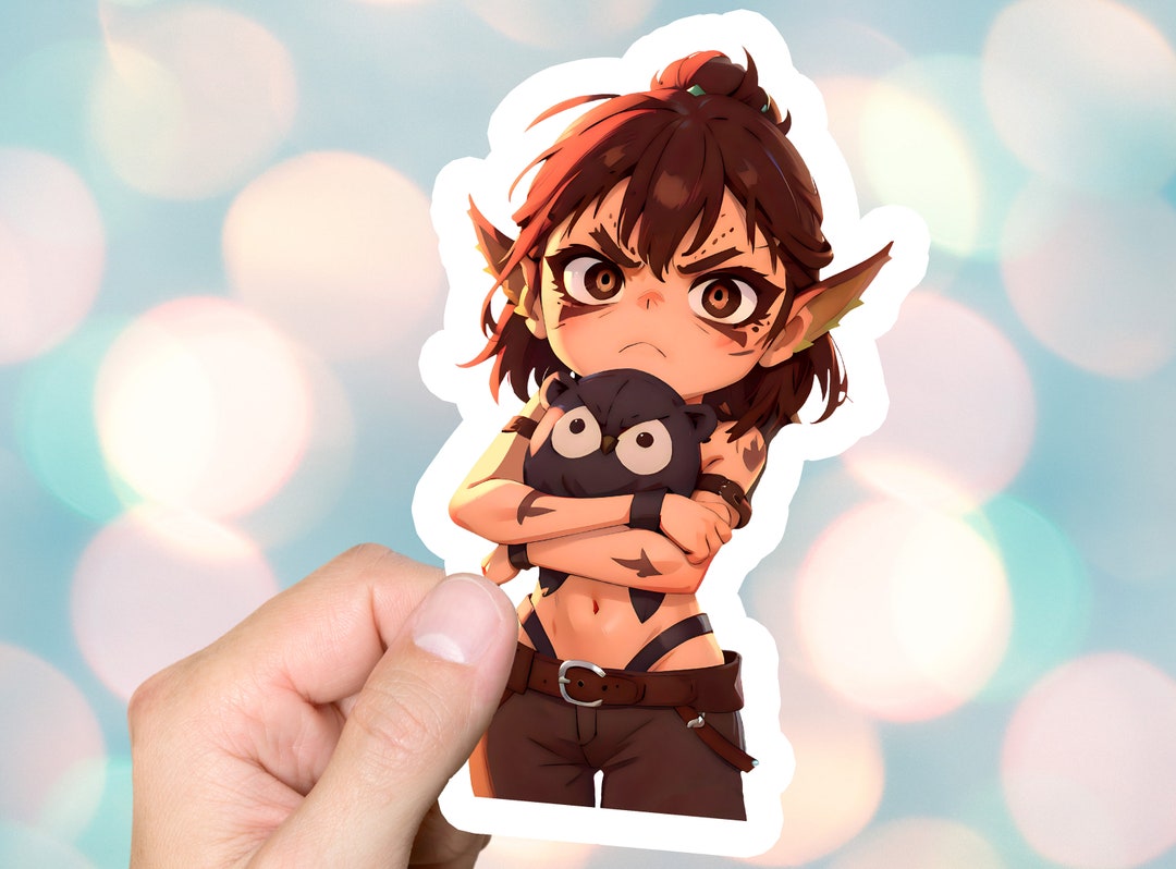 Chibi Laezel Owlbear Sticker Lae'zel BG3 Gith Kawaii Baldur's Gate 3 Gift for Gamers Laptop ...