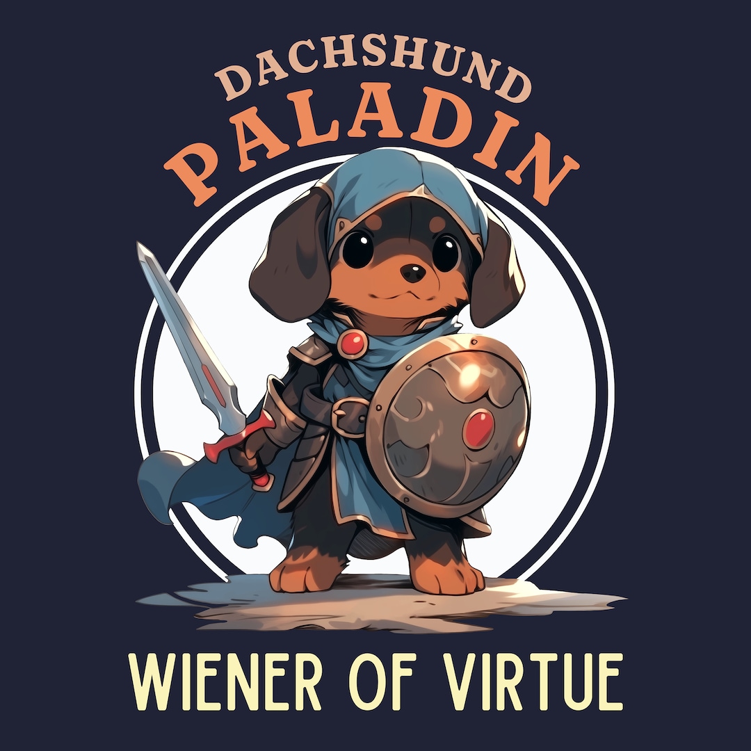 Dachshund DND Paladin T-shirt Virtue Wiener Dungeons and Dragons Gift ...