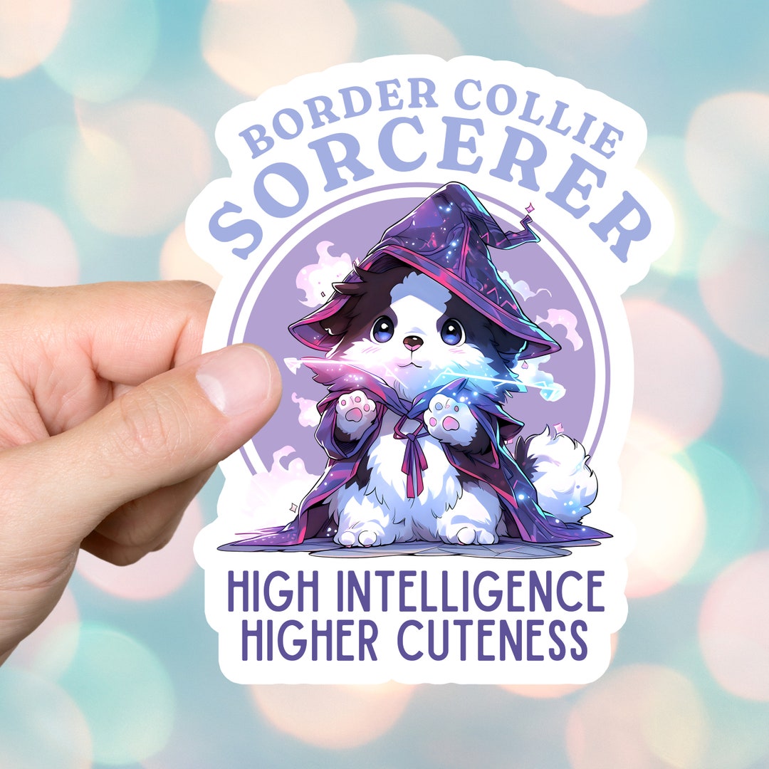Border Collie DND Sorcerer Sticker, Cute Dungeons and Dragons Gift ...