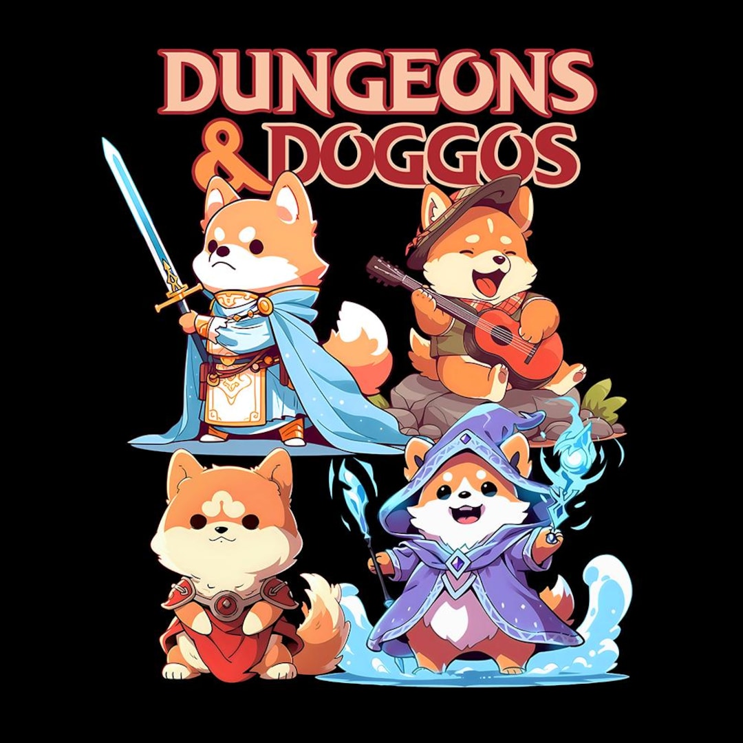 Dungeons and Doggos T-shirt Dungeons and Dragons Shiba Inu Tshirt Gift ...