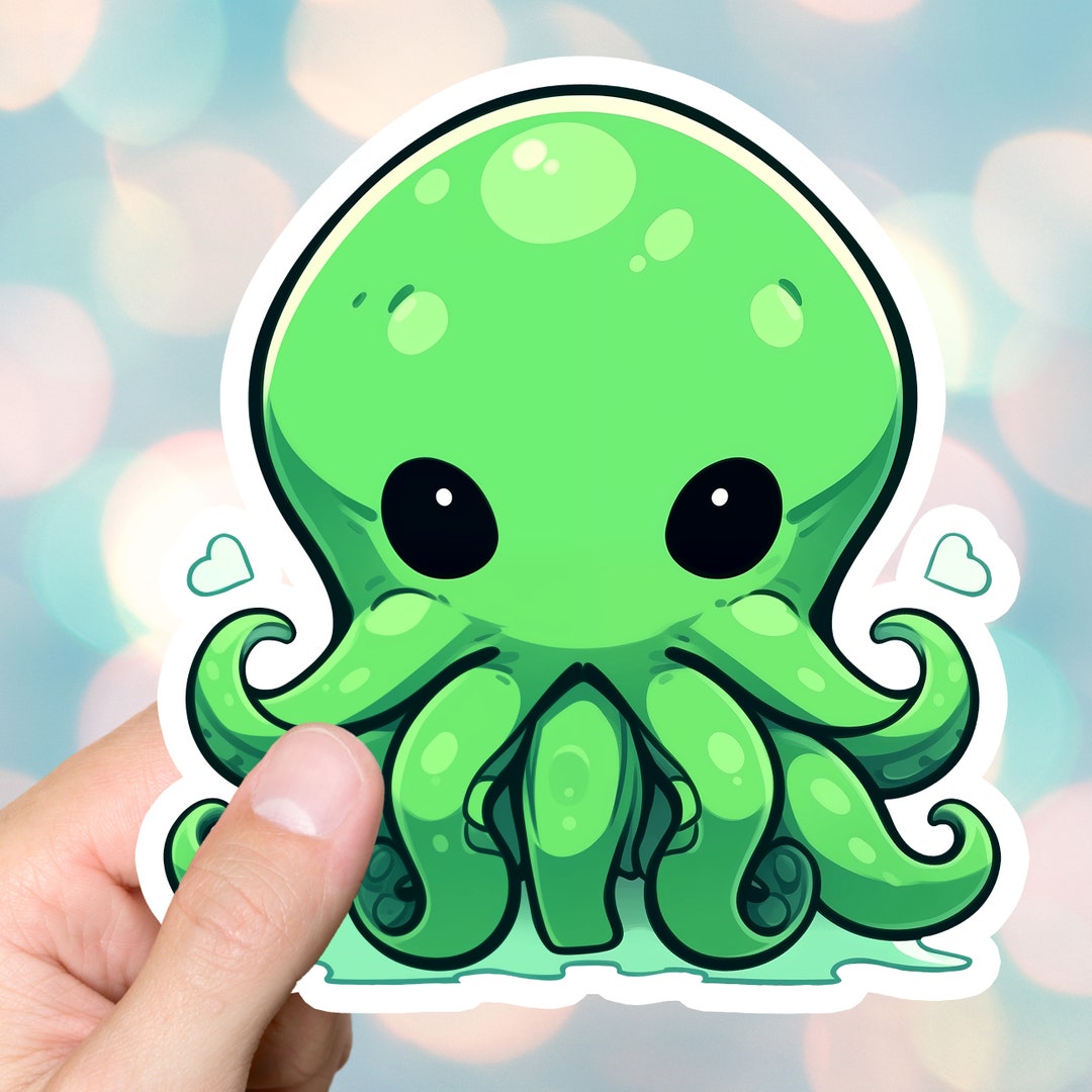 Cute Cthulhu Lovecraft Sticker Kawaii Pastel Goth Death Gift for Laptop ...