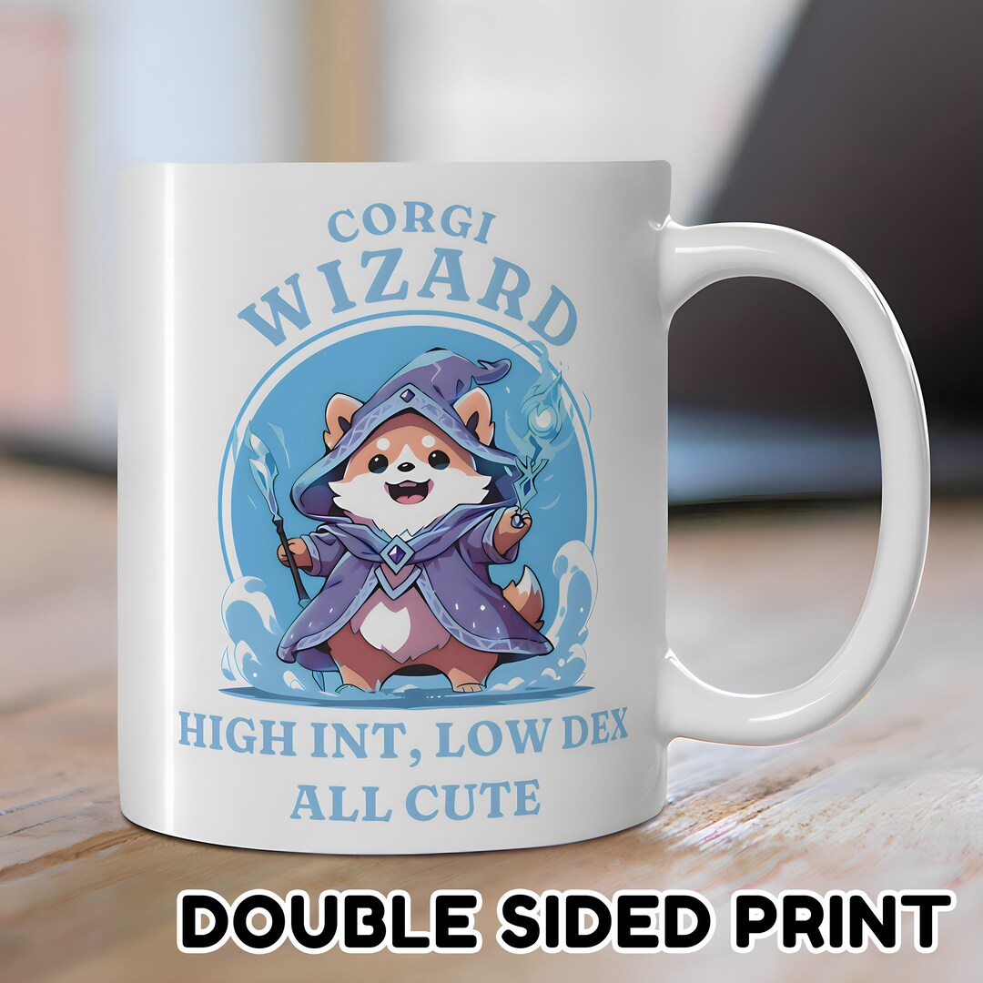 Corgi Wizard DND Mug BG3 Cute Sorcerer Dog Lover Kawaii Baldur's Gate 3 ...