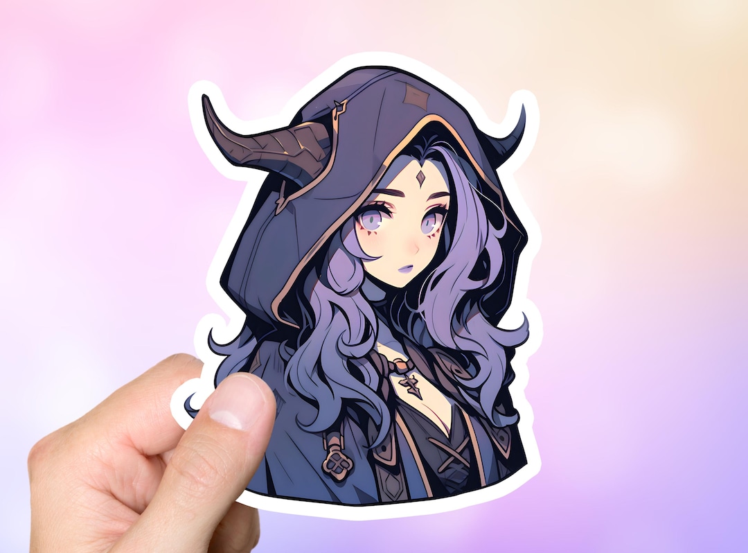 Cute Horned Necromancer Sticker DND Stickers Dungeons and Dragons Gift ...