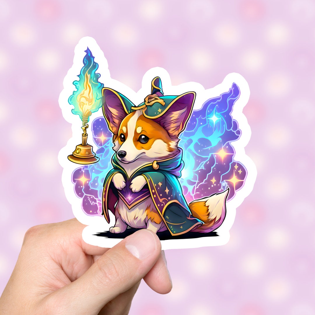 Corgi Mage Sticker, Cute DND Gift, Dog Lovers Gift, Dungeons and ...