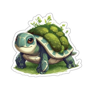 Cute Mossy Turtle Sticker Save the Sea Turtles Aquarium Kawaii Turtle ...