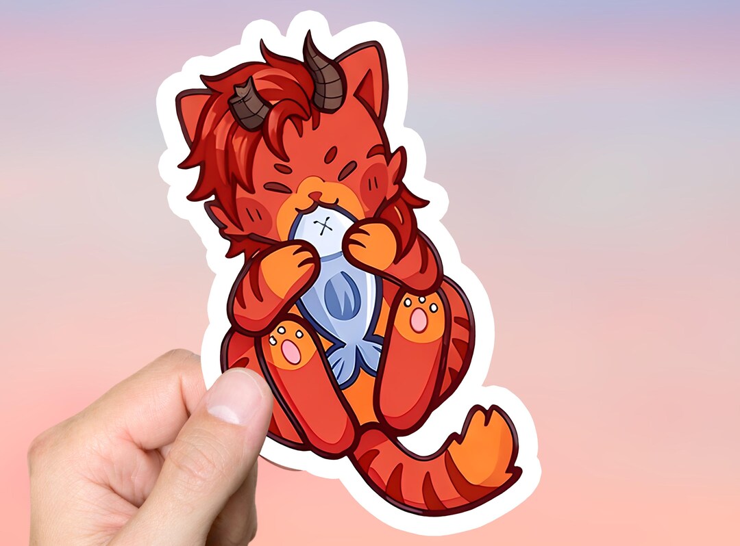 Chibi Karlach Cat Sticker BG3 Kawaii Kitty Barbarian Buldurs Gate 3 ...