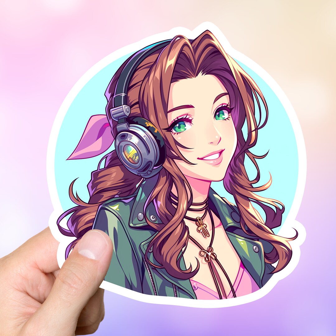 Aerith FF7 Lofi Sticker FF7 Lofi Final Fantasy 7 Aesthetic Art Lofi ...