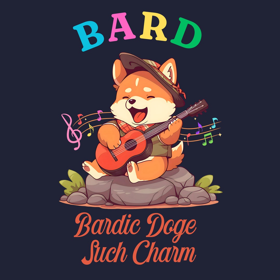 Shiba Inu Bard T-shirt DND BG3 Bard Bardic Doge Such Charm DND Dog Tshirt Cute Doggo Shirt ...