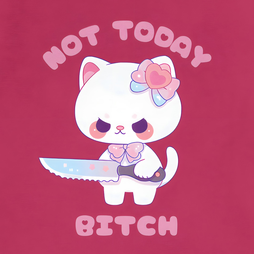 Not Today Bitch T-shirt Murder Cat Funny Gift for Girl Boss Adult ...