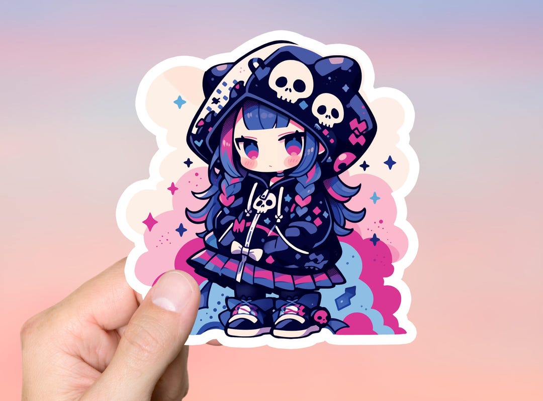 Goth Girl Sticker Laptop Sticker Computer Stickers Kawaii Pastel Goth ...