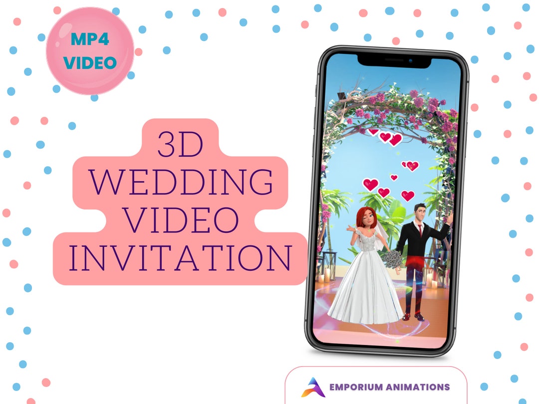 3D Wedding Video Invitation, Getting Married Invitation, Marriage ...